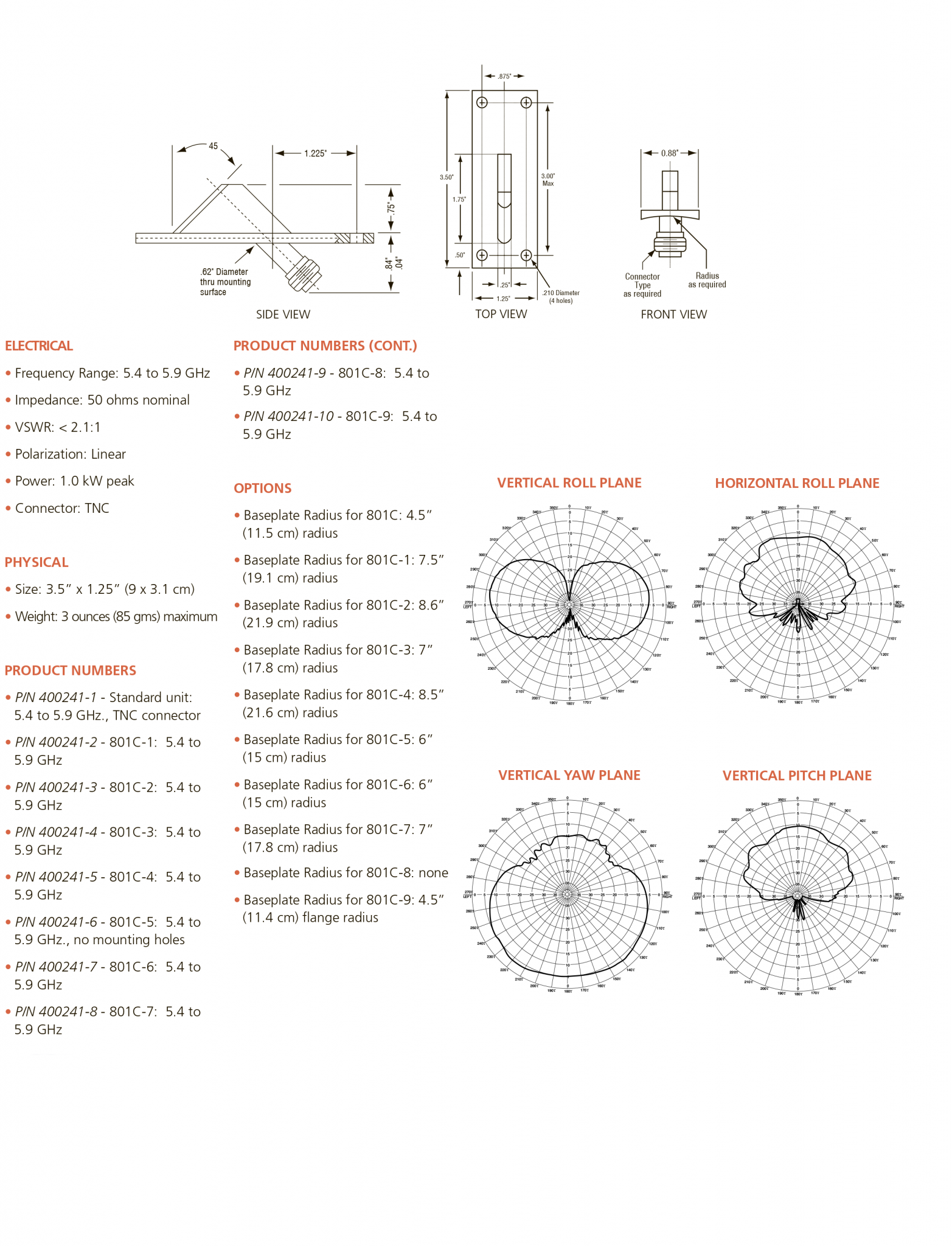 801C: C-Band Slotted Blade Antenna – Tel Data System GmbH